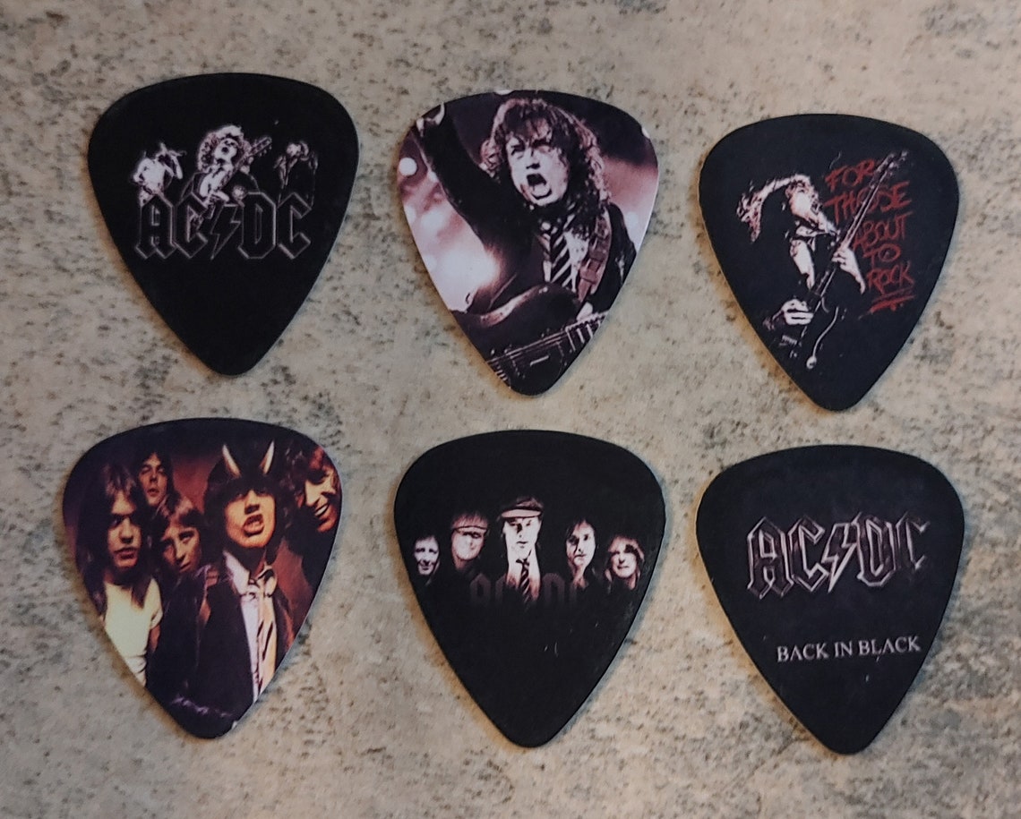 One set of 6 Rock band Single Sided Picture Guitar Picks | Etsy