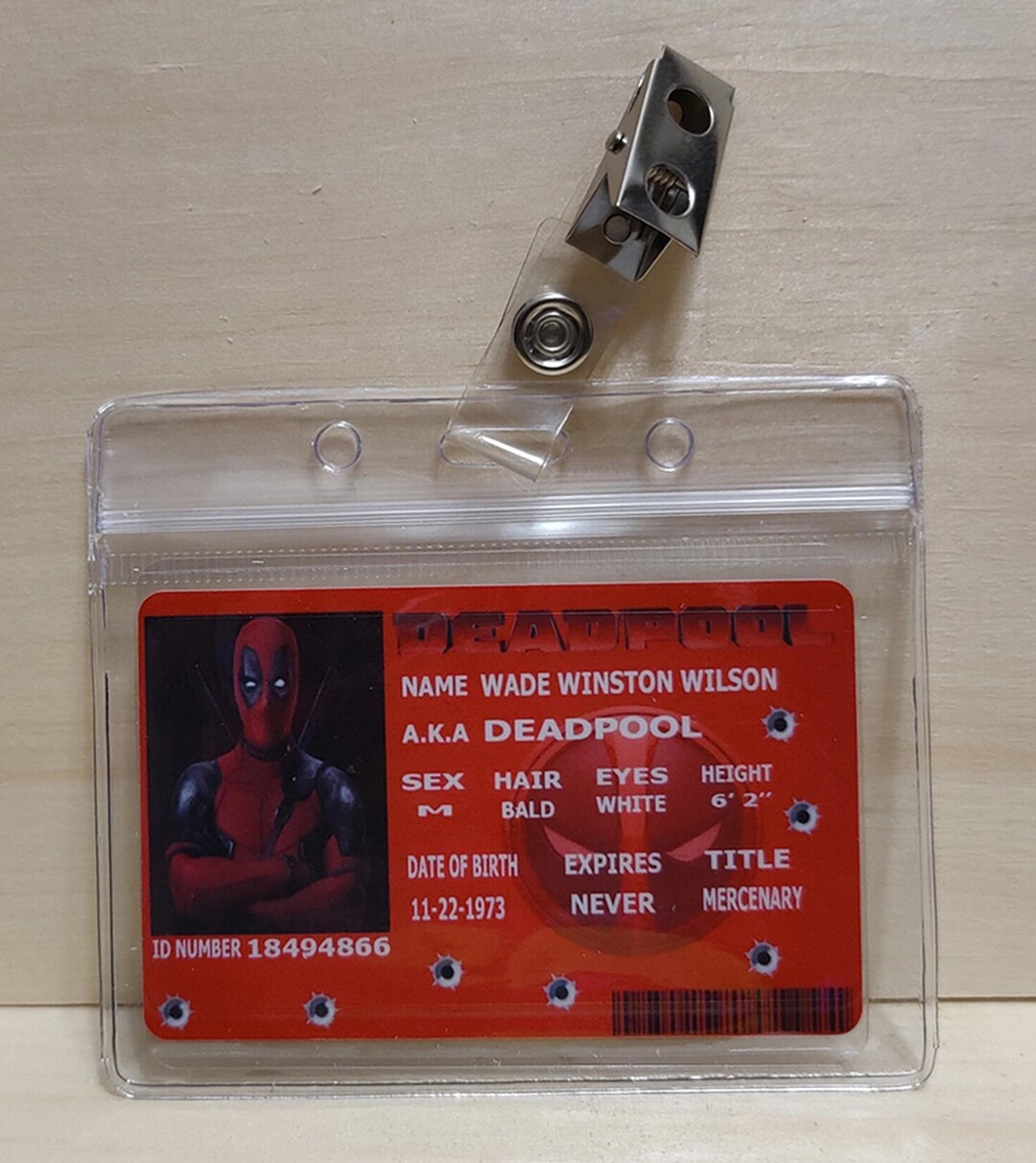 Deadpool Identification ID Card - Etsy