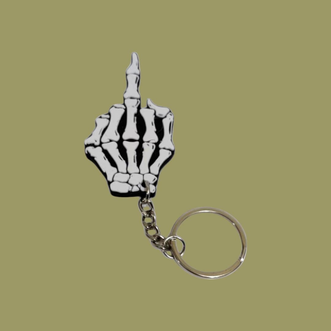 Skeleton Hand Middle Finger Flipping the Bird Keychain 3d-printed - Etsy