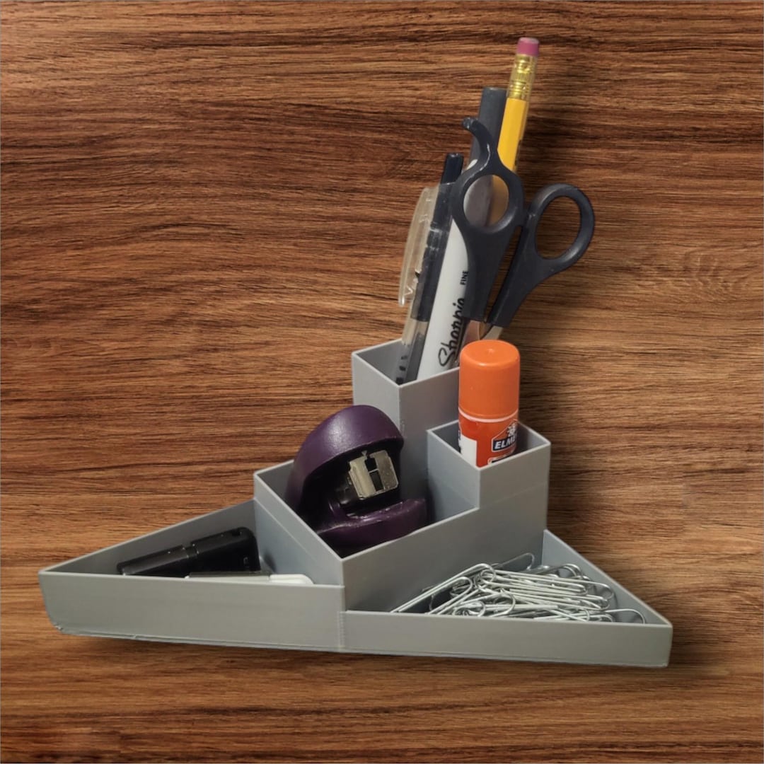 Compact Corner Desk Organizer 3D Printed - Etsy