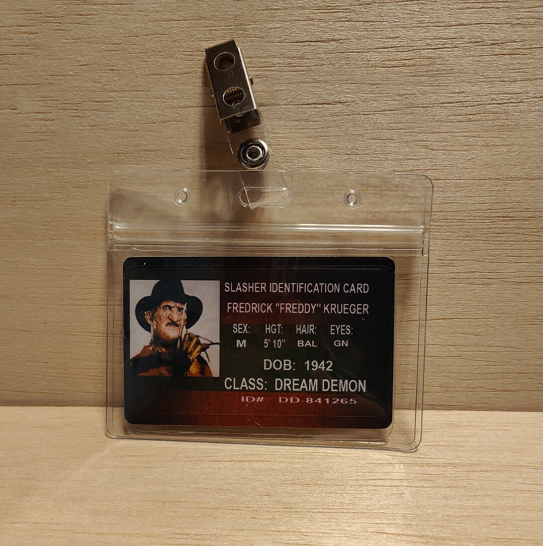 Nightmare on Elm Street Freddy Kruger Slasher Identification ID Card - Etsy