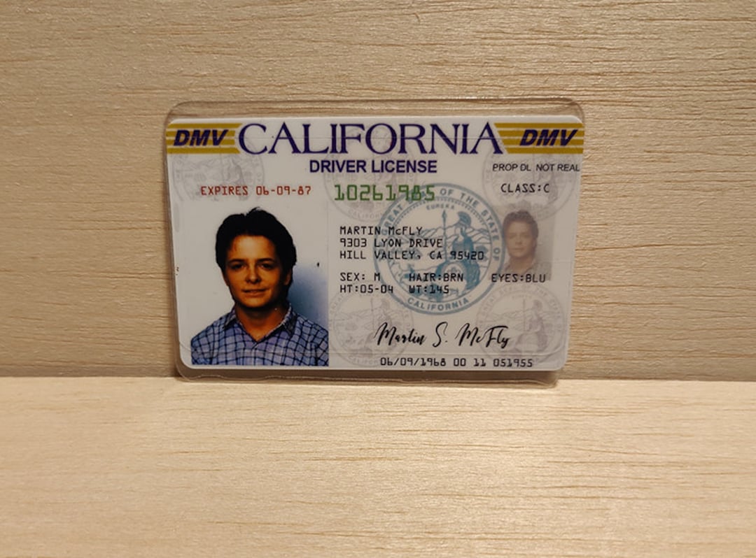 Back to the Future Marty Mcfly Novelty Driver's License ID Card - Etsy