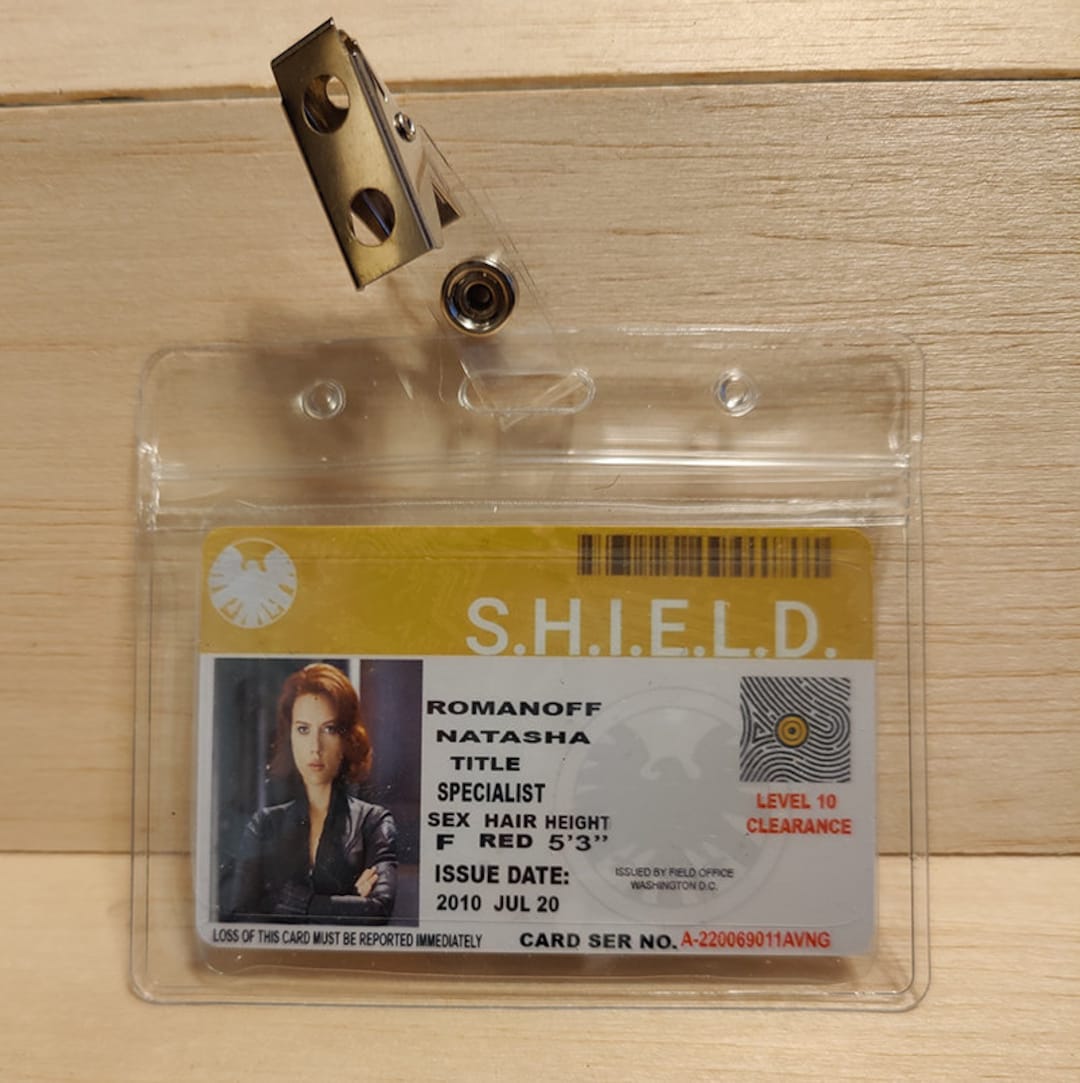 Carte d'identité Avengers Black Widow Romanoff Natasha Shield - Etsy France