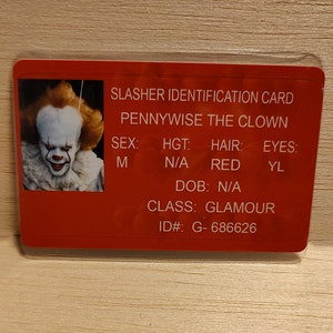 Pennywise the Clown Slasher Identification ID Card - Etsy