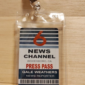 Scream Gale Weathers News Reporter Press Pass ID Card - Etsy