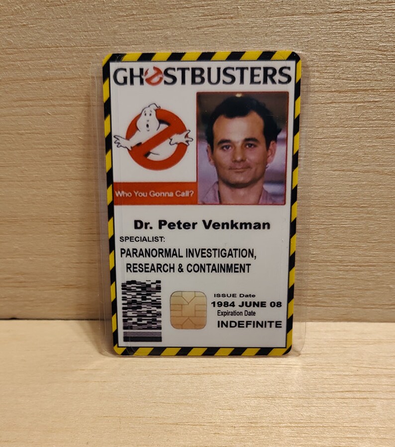 Ghostbusters Dr. Peter Venkman ID Card - Etsy