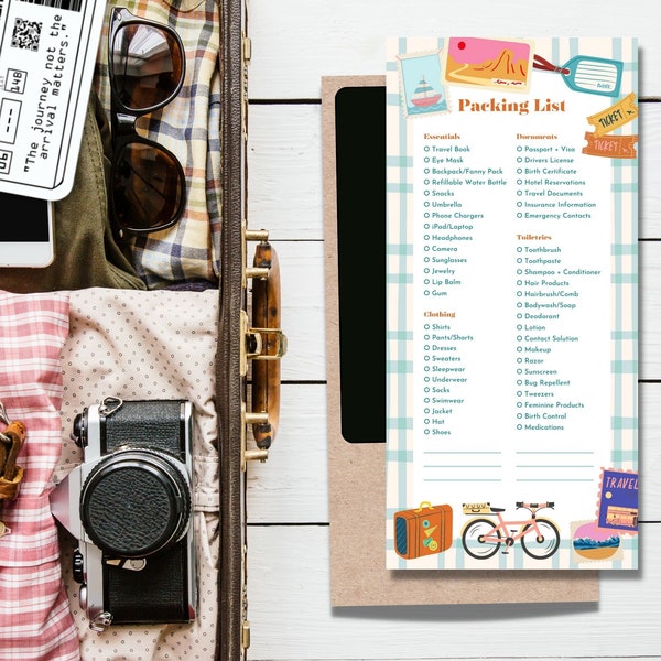 Packing List Notepad - Etsy