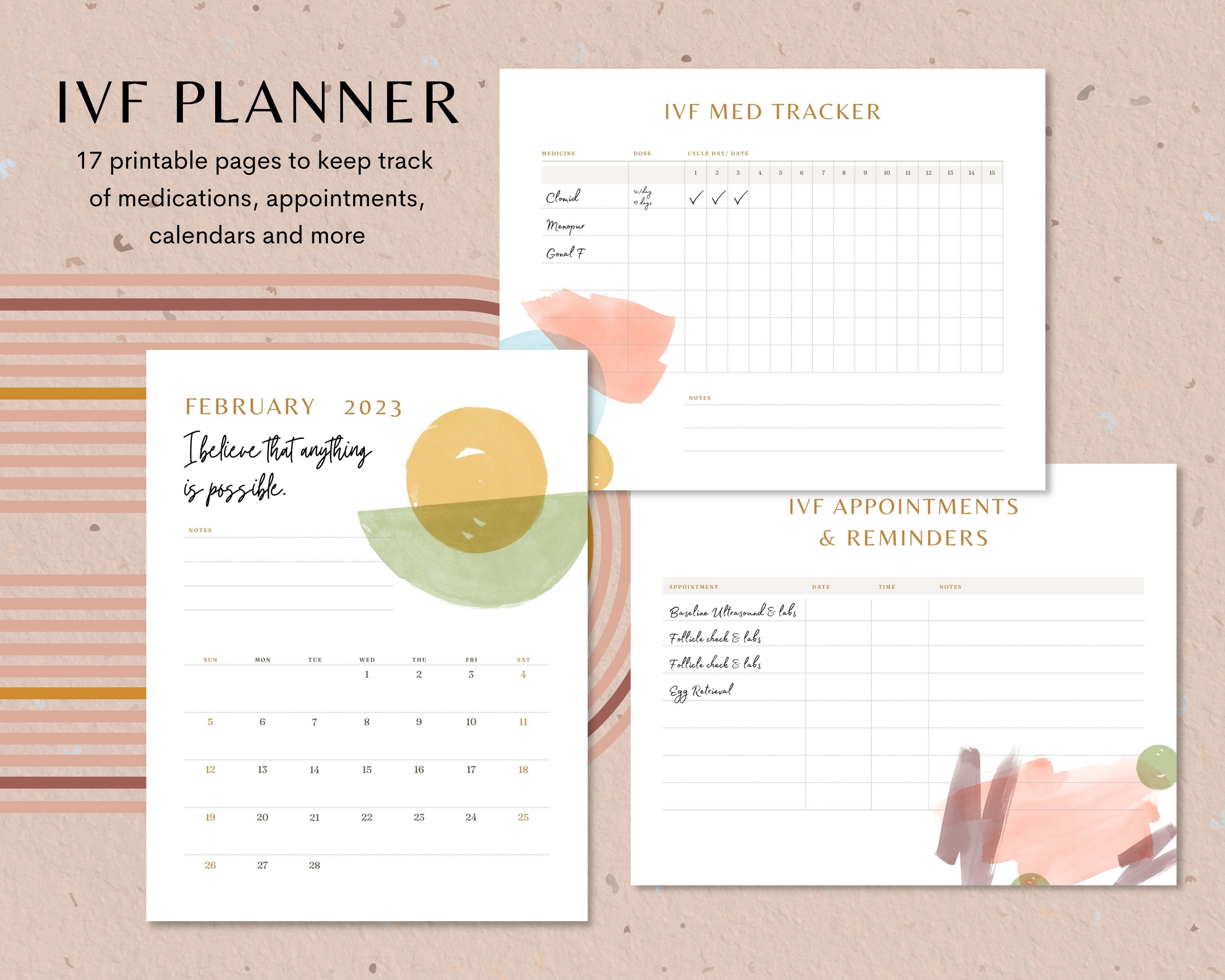 IVF Fertility Planner and Calendar | Track Medications and Appointments ...