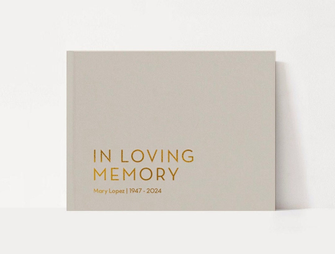 In Loving Memory Funeral Guest Book | Memorial Photo Book | Book of ...
