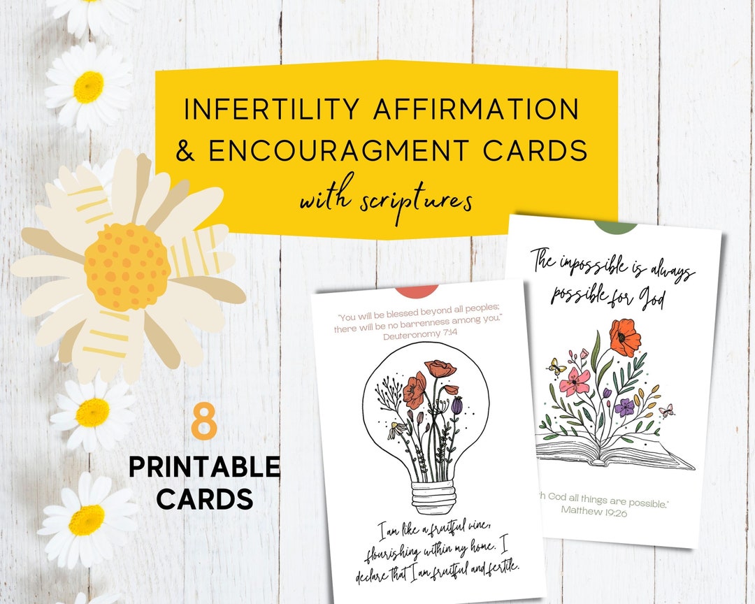 Fertility Affirmation & Encouragement Cards With Scriptures ...