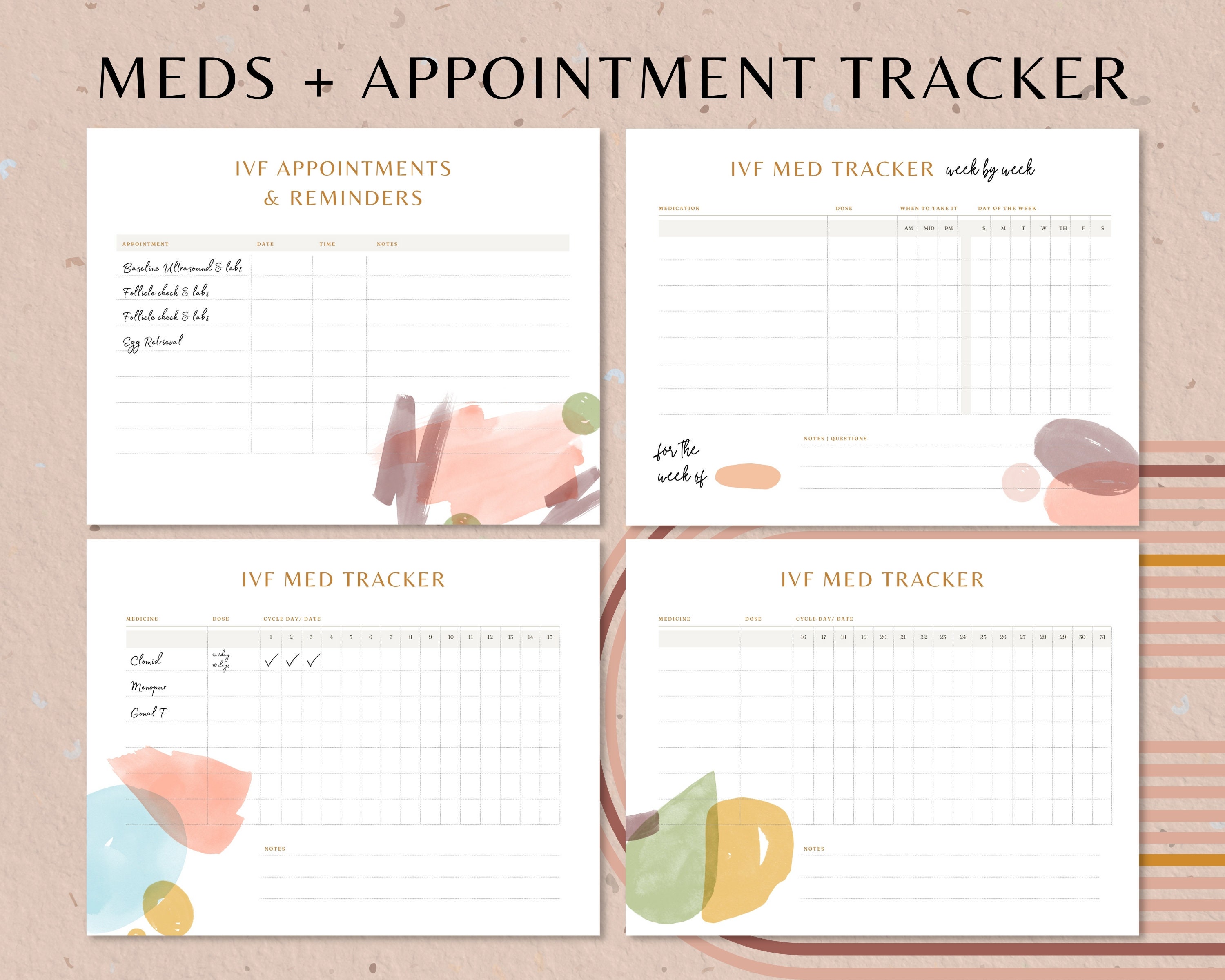 IVF Fertility Planner and Calendar | Track Medications and Appointments ...