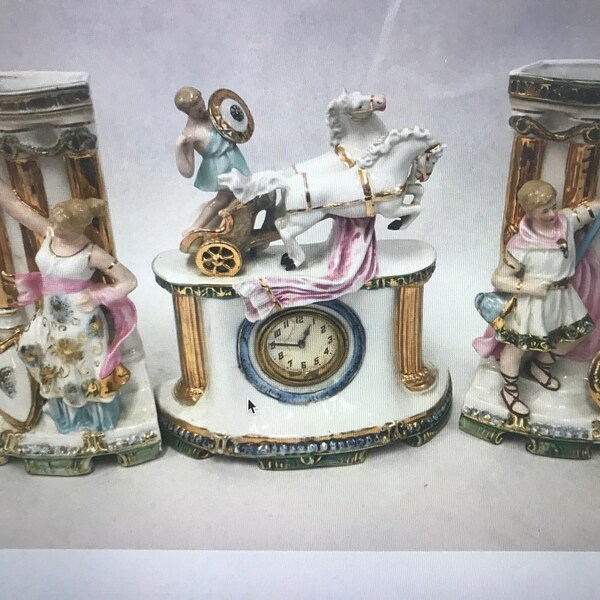 Antique German Porcelain Clock - Etsy