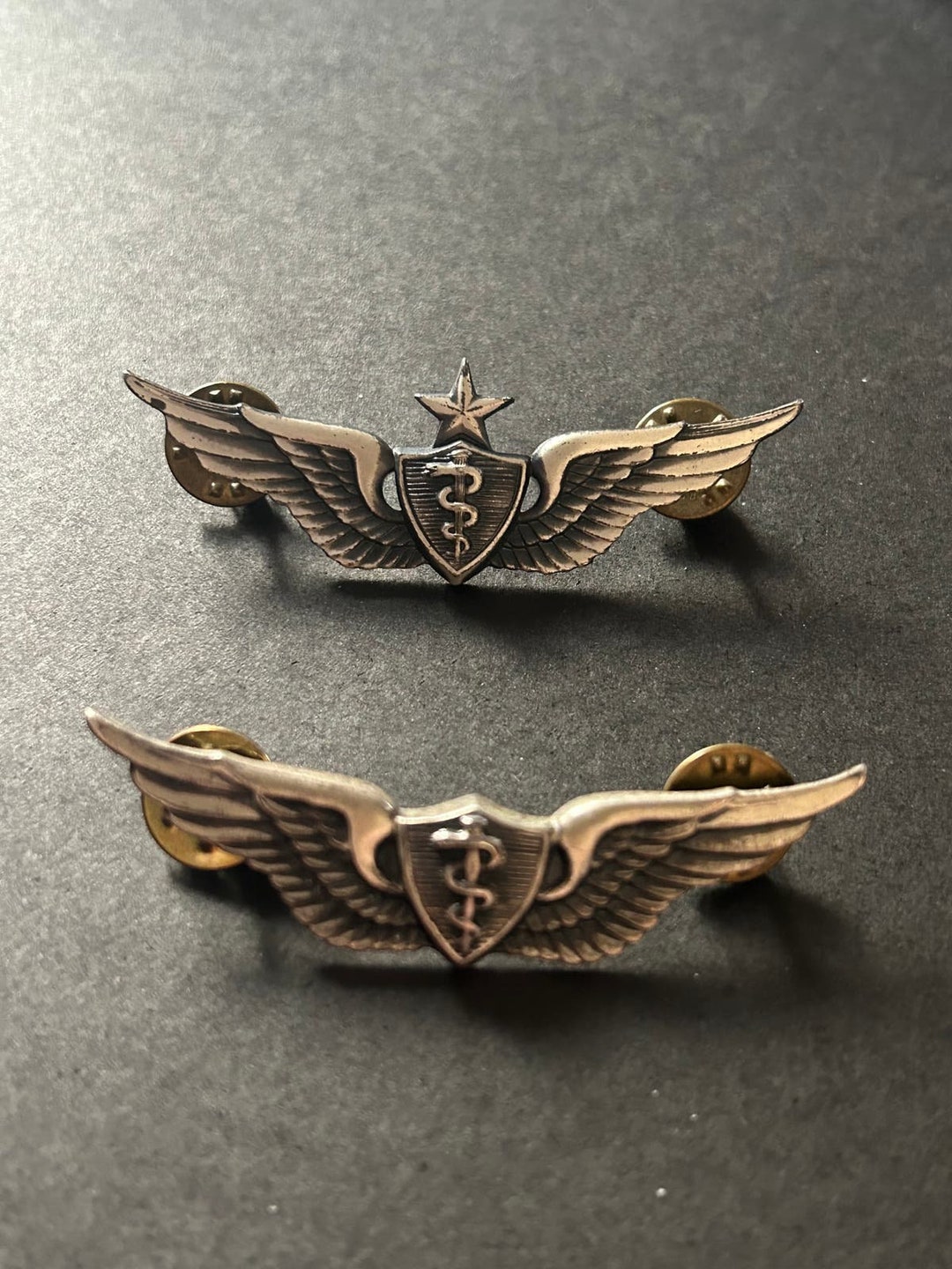 Set of 2 Vintage US Army Basic and Master Flight Surgeon Badge, 2 1/2 ...