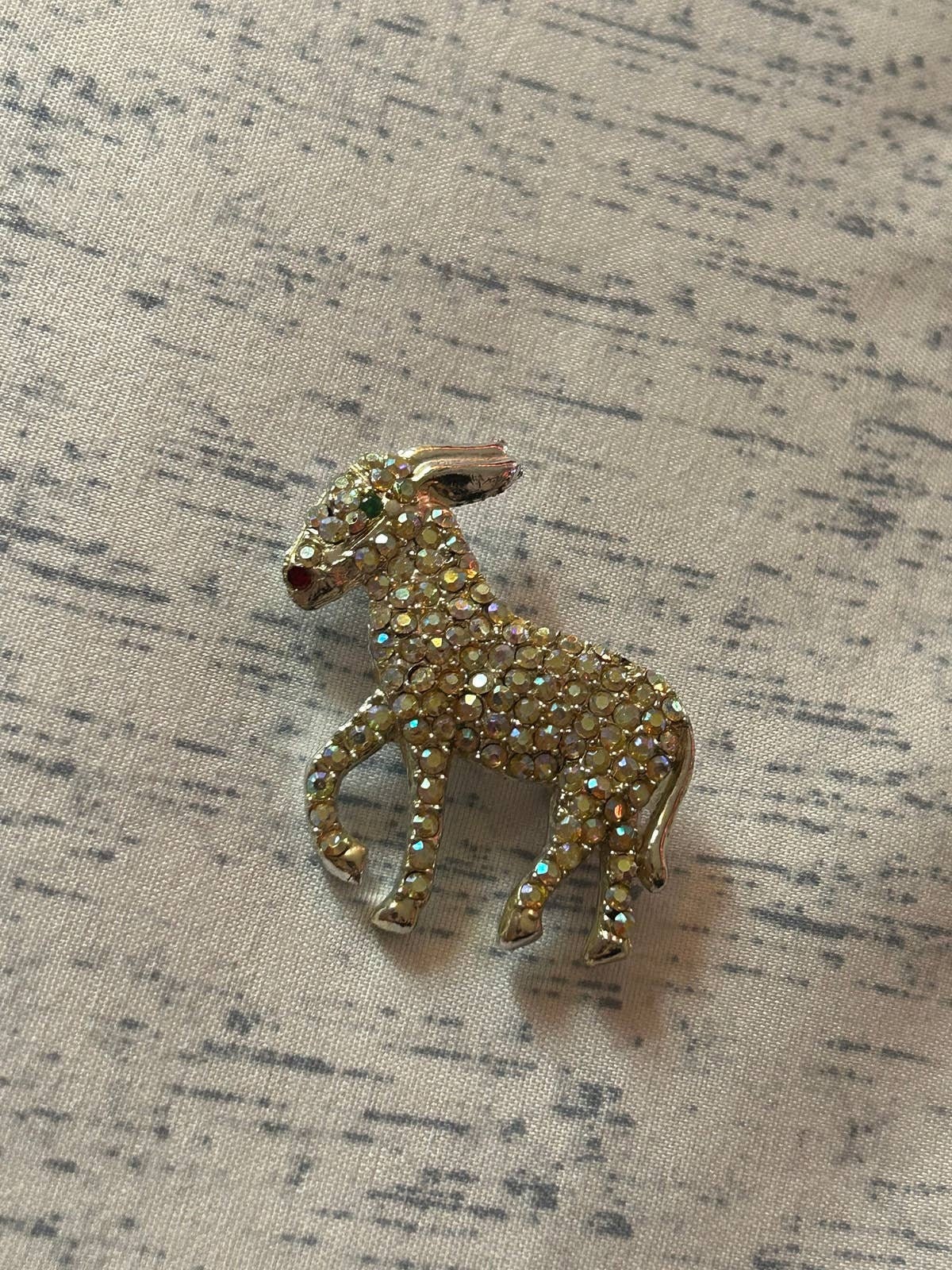 2 Vintage Silver Swan and Green Eyed Donkey Brooches - Etsy