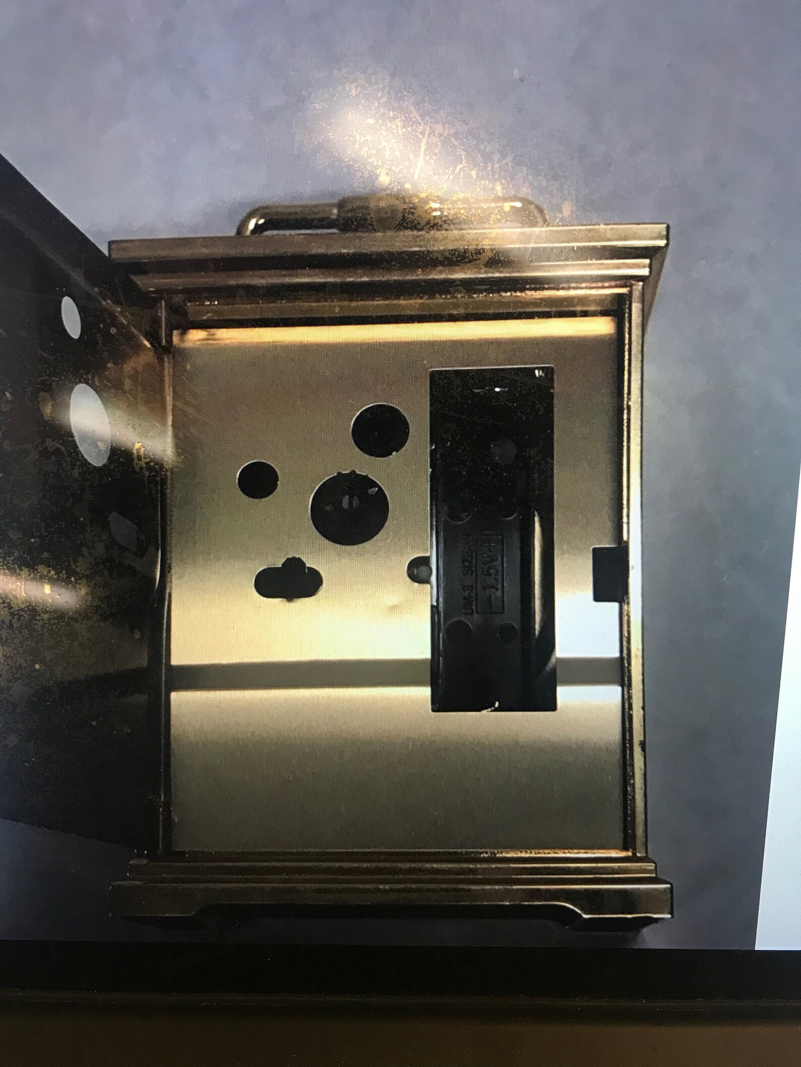 HOWARD MILLER Vintage Desk Clock Battery Works Black Front Brass 3 by 4 ...