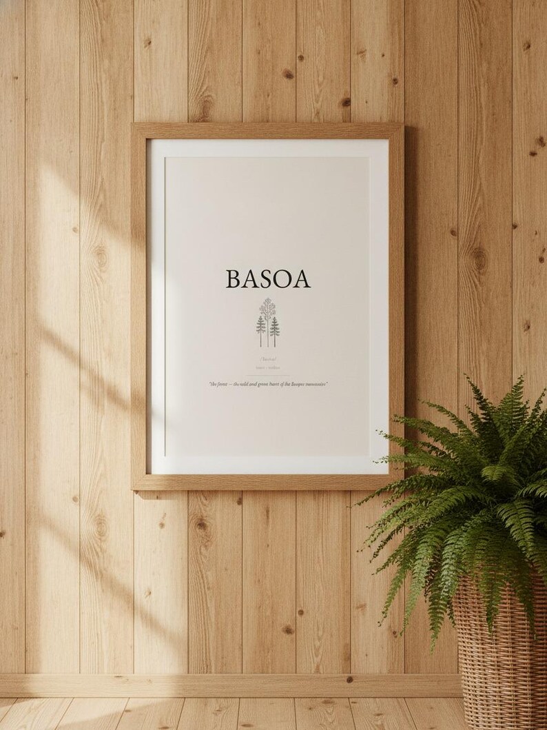 Basoa Basque Word Print | 9 Prints · 3 Languages | Nature Lover Gift ...