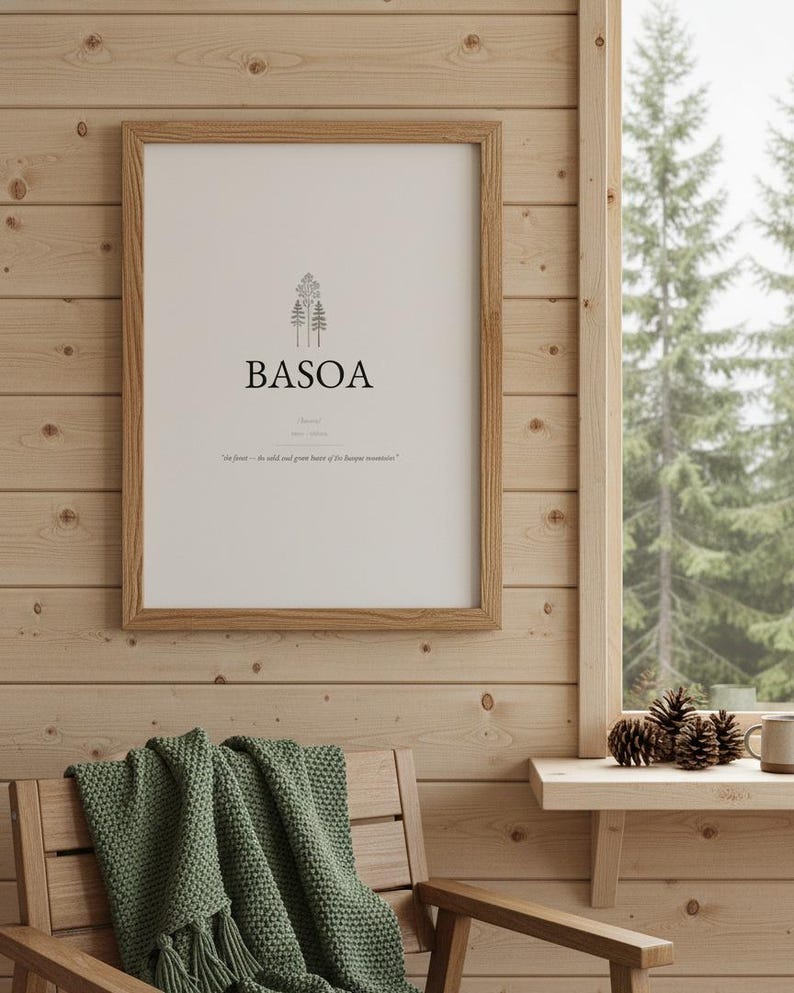 Basoa Basque Word Print | 9 Prints · 3 Languages | Nature Lover Gift ...