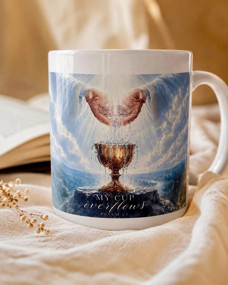My Cup Overflows – Psalm 23:5 Ceramic Mug, Inspirational Christian ...