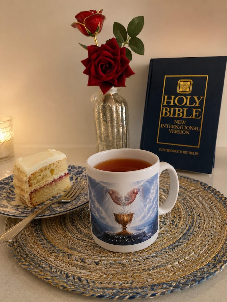 My Cup Overflows – Psalm 23:5 Ceramic Mug, Inspirational Christian ...