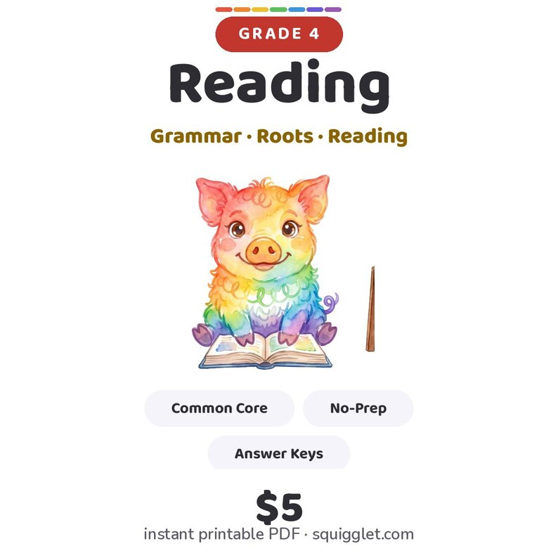 4th Grade Reading Worksheets, Common Core Grammar, Roots, Homophones ...