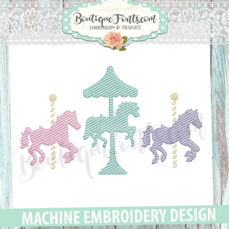 Carousel Horse Embroidery - Etsy