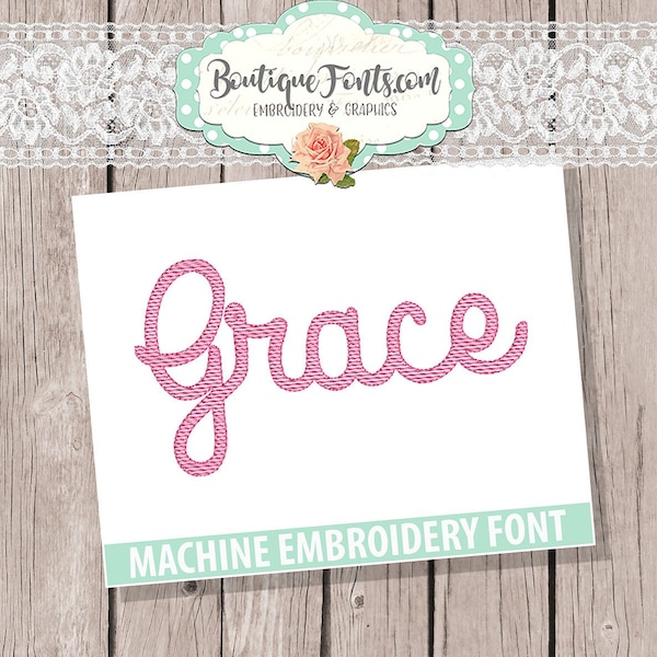 Cursive Embroidery Font - Etsy