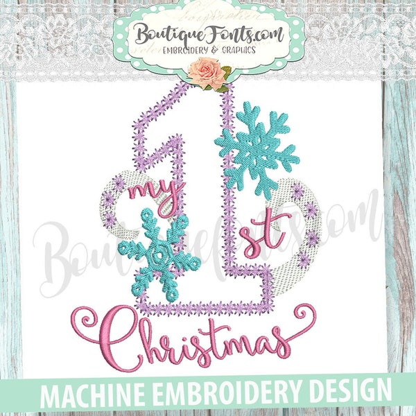 First Christmas Embroidery Design - Etsy