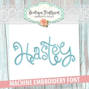 Hastey Script Font Embroidery Font Set Instant Download - Etsy