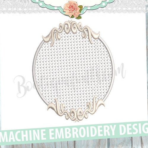 Embossed Embroidery Monogram Frame Instant Download - Etsy
