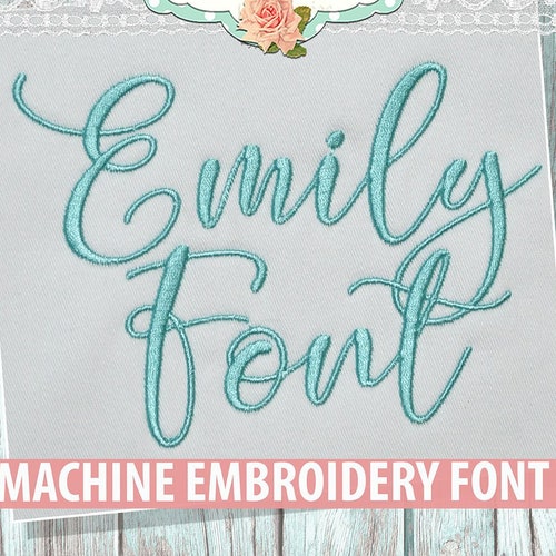Curly Embroidery Font Set Instant Download - Etsy