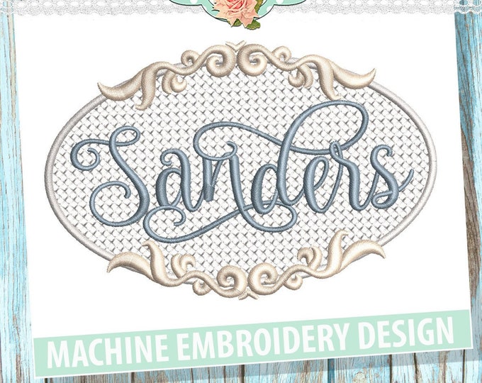 Embossed Scroll Frame Embroidery Monogram Frame Instant - Etsy