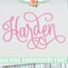 Harden Machine Embroidery Script Font INSTANT DOWNLOAD | Etsy