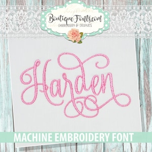 Harden Machine Embroidery Script Font - INSTANT DOWNLOAD - Etsy