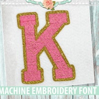 Chenille Yarn Script Font Applique Embroidery Seven Sizes 2, 3, 4, 5, 6 ...