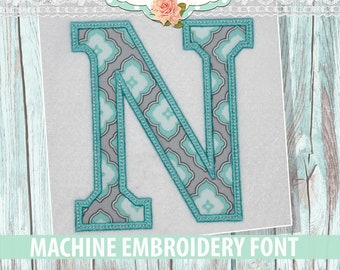 No. 20 Double Applique Monogram Font Embroidery Designs 2in/40mm ...