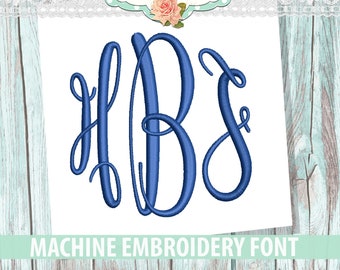 Fishtail Monogram Embroidery Font Set - Instant Download - Etsy