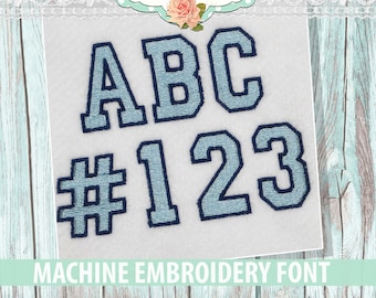 2 Color College Font Embroidery - Etsy