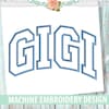DIGITAL DOWNLOAD EMBROIDERY - Gigi With Heart Cursive - 4x4 5x7 7x5 ...