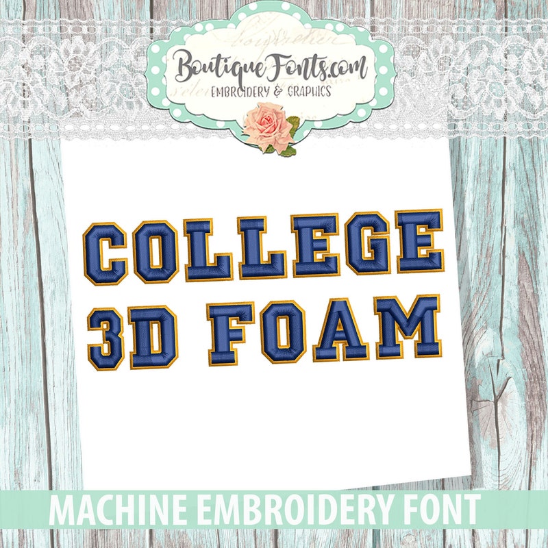3d Puff Embroidery Font - Etsy