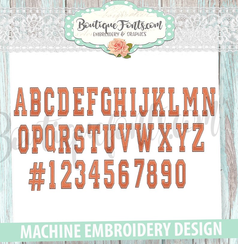 Large Sport Font Fill Stitch Embroidery Font - Instant Download - Etsy