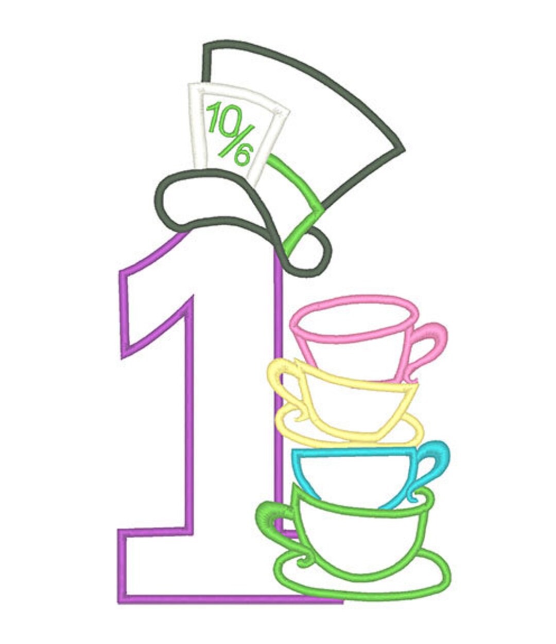 Wonderland Birthday Numbers Embroidery Set - Instant Download - Etsy