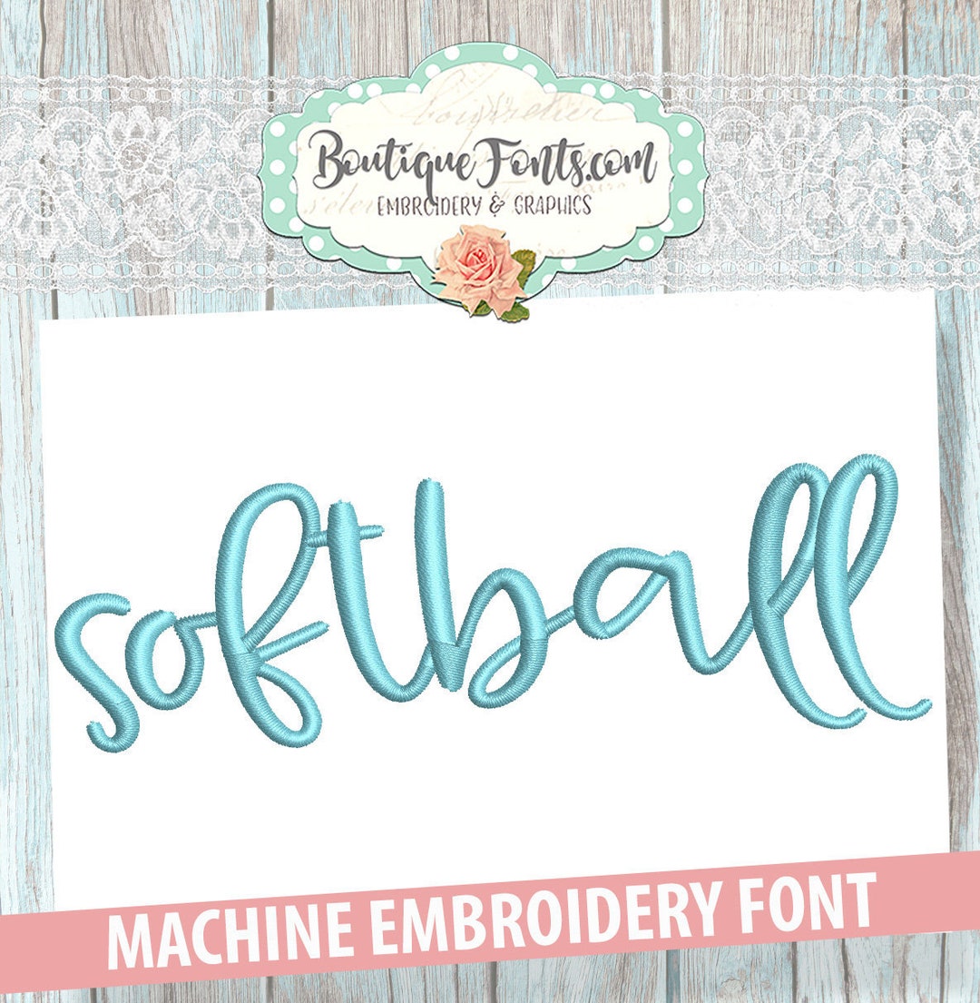 Softball Machine Embroidery Font Set - Instant Download - Etsy