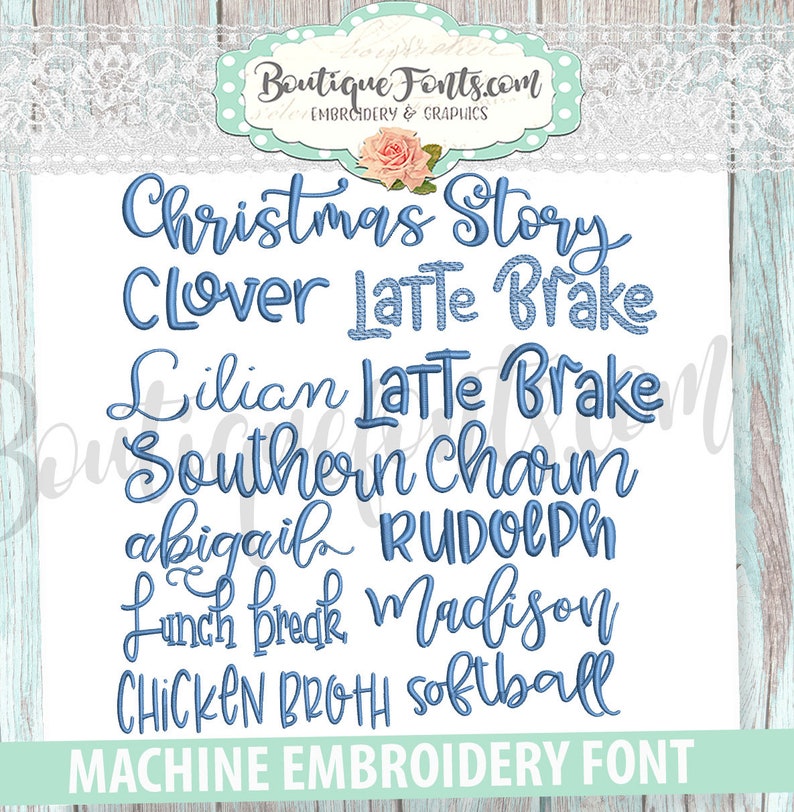 50 Embroidery Font Set - Instant Download - Etsy