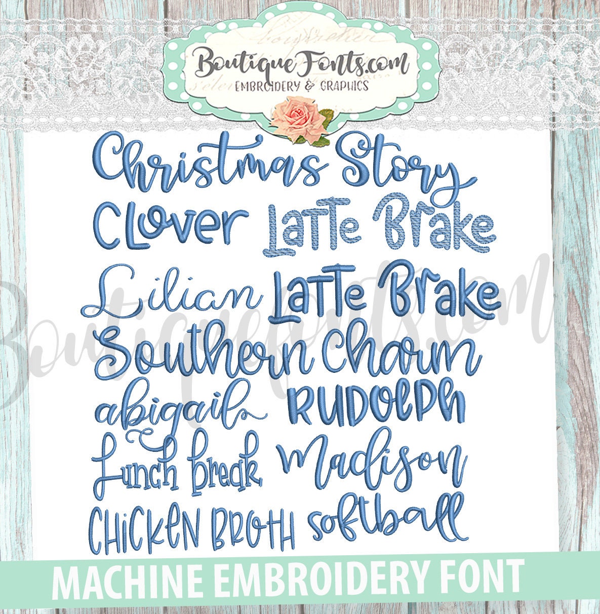 50 Embroidery Font Set - Instant Download - Etsy