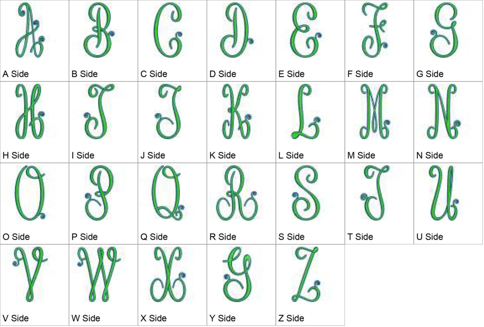Swirly Monogram Embroidery Font Set - Instant Download - Etsy