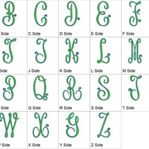 Swirly Monogram Embroidery Font Set - Instant Download - Etsy
