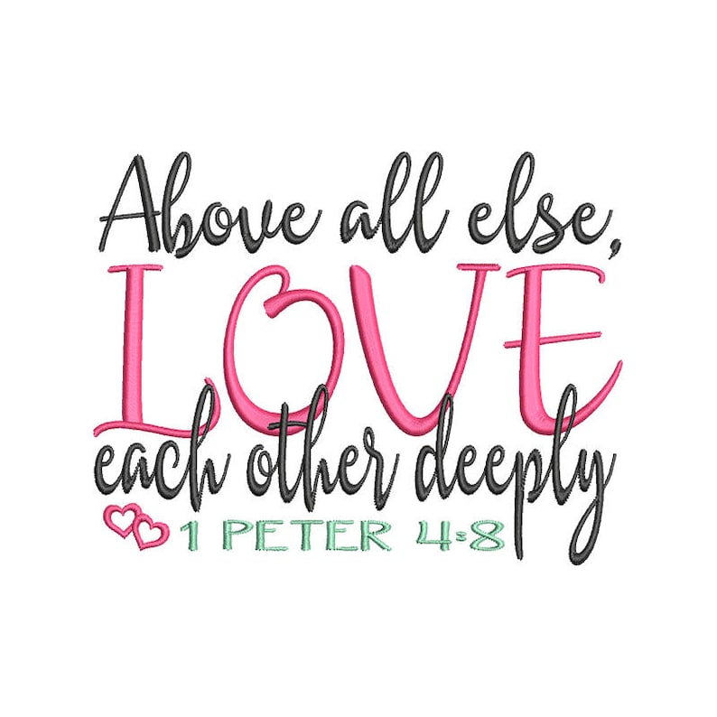 Above All Else Love Each Other Wedding Embroidery Design - Etsy
