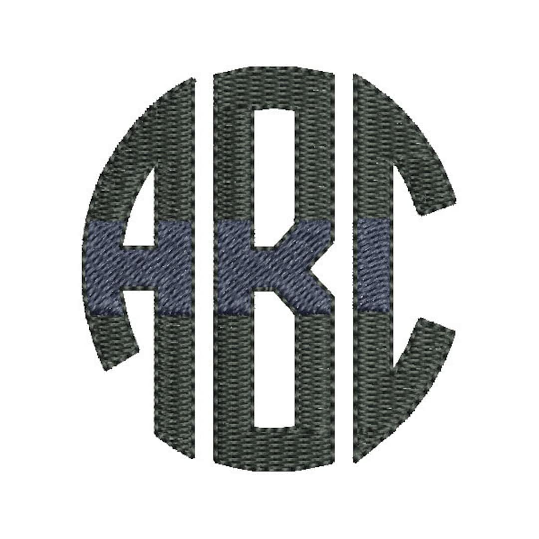 Blue Line Police Monogram Embroidery Font- Instant Download - Etsy