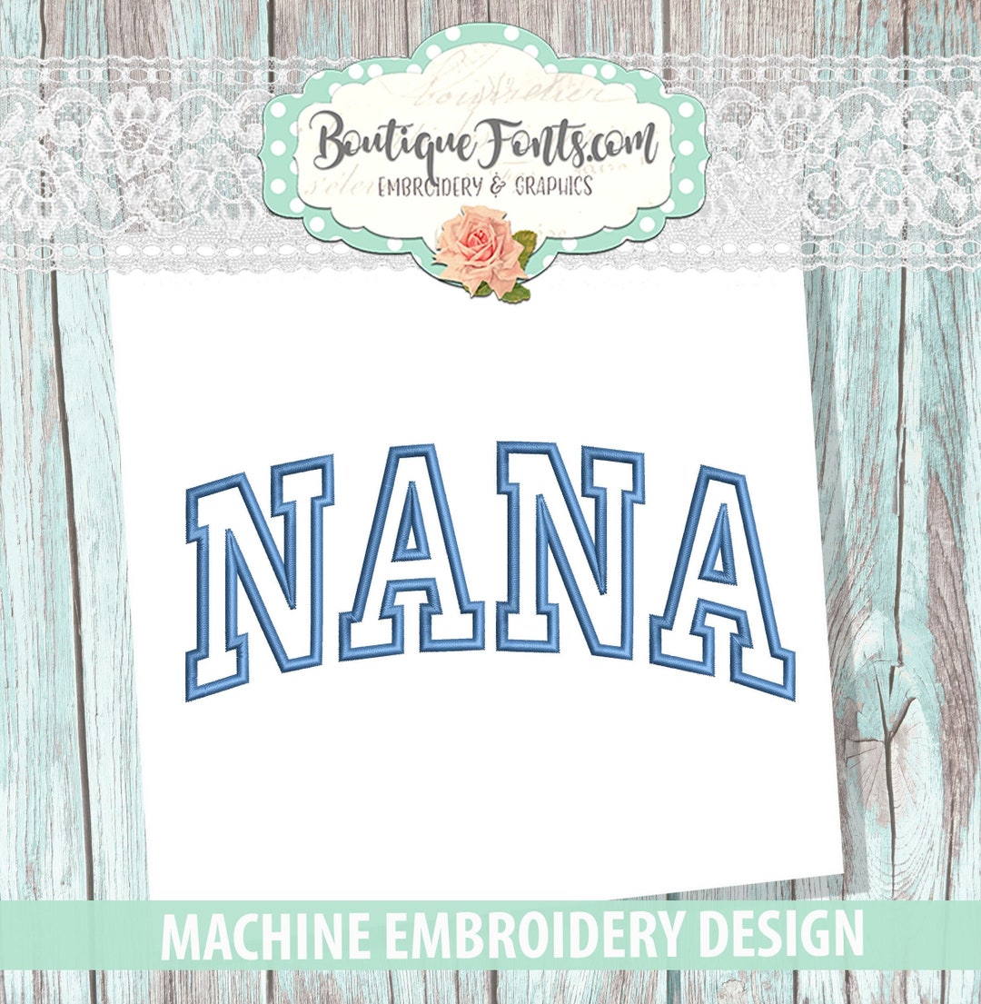 Nana Applique Machine Embroidery Design - Instant Download - Etsy