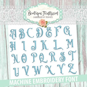 Elegant Vintage Script Monogram Embroidery Font Set - Instant Download ...